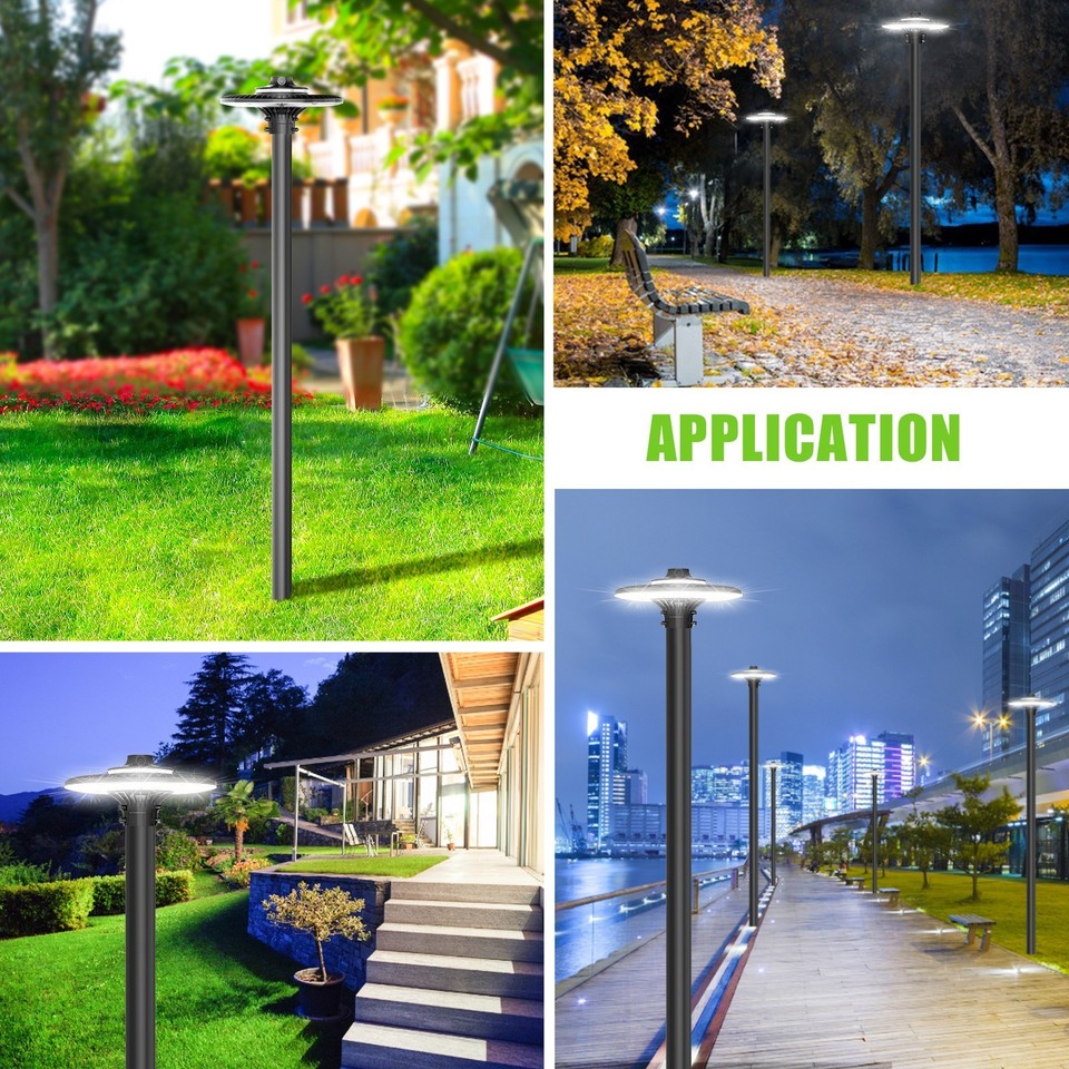 150W LED Post Top Light Commercial Garden Street Pole Lamp Dusk to Dawn ...