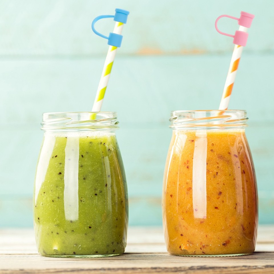 20 Pcs Drink Cover Straw Caps Silicone Stopper Reusable Water Bottle ...