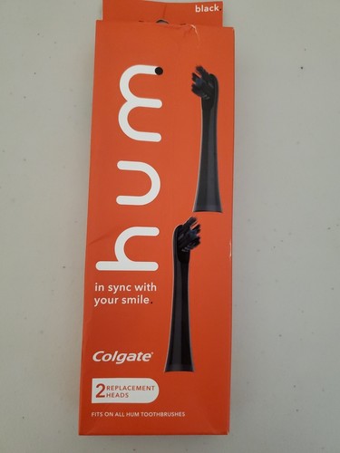COLGATE HUM Replacement Toothbrush Heads for Smart Toothbrush Black ...