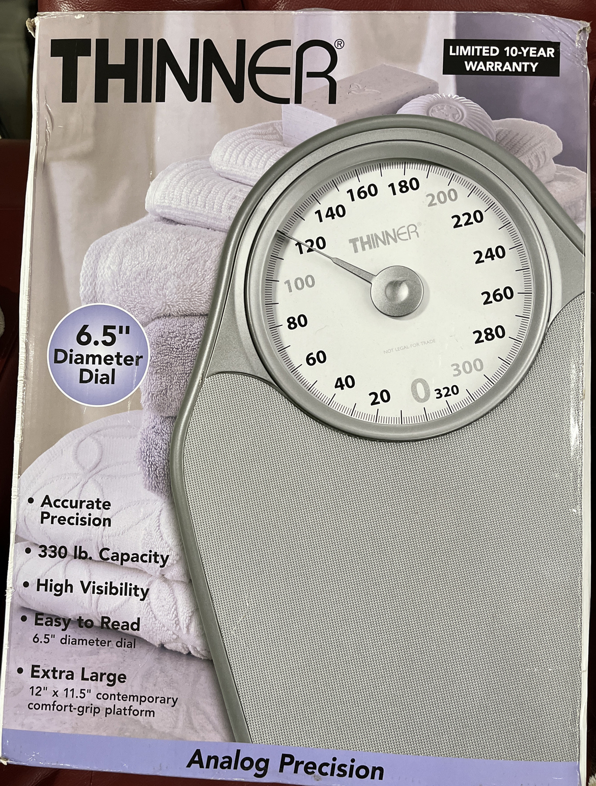 Conair Thinner Extra-large 6.5" Diameter Dial Precision Bathroom Scale ...