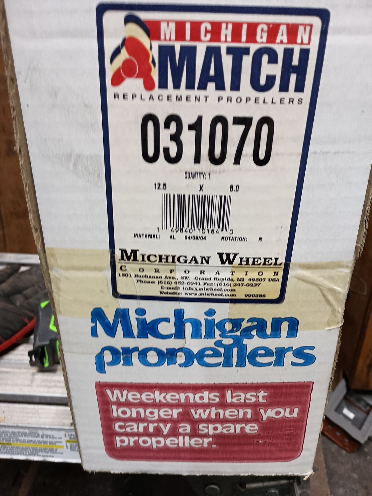 Michigan Wheel Corp. Propeller 031070 12.5x8 13 Spline Al. RHR 3 Blade ...