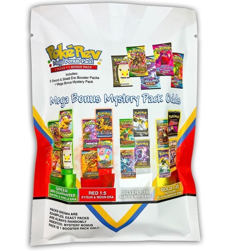 PokeRev Pack 3.0 Sealed 6 Pokemon Booster Packs 5+1 Bonus Pack | eBay