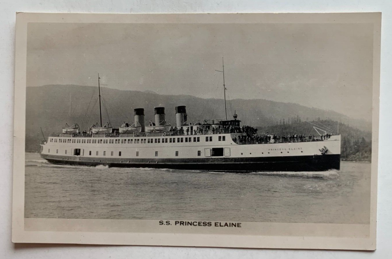 Canada RPPC Postcard Canadian Pacific Ry CPR Steamer SS Princess Elaine ...