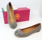NEW Tory Burch Crystal Bow Houndstooth Ballerina Flat, 7M, MSRP $378 | eBay