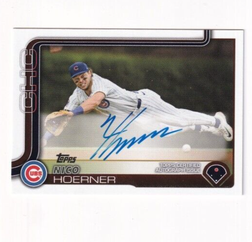 Nico Hoerner 2025 TOPPS SERIES 1 FLAGSHIP REAL ONE ON CARD AUTO #38 ...