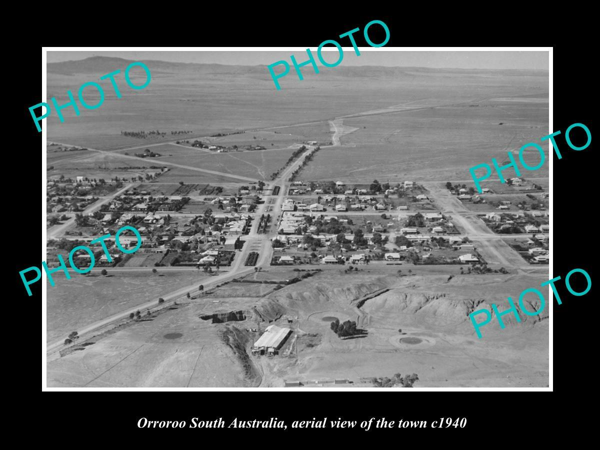 OLD POSTCARD SIZE PHOTO ORROROO SOUTH AUSTRALIA AERIAL VIEW OF TOWN ...