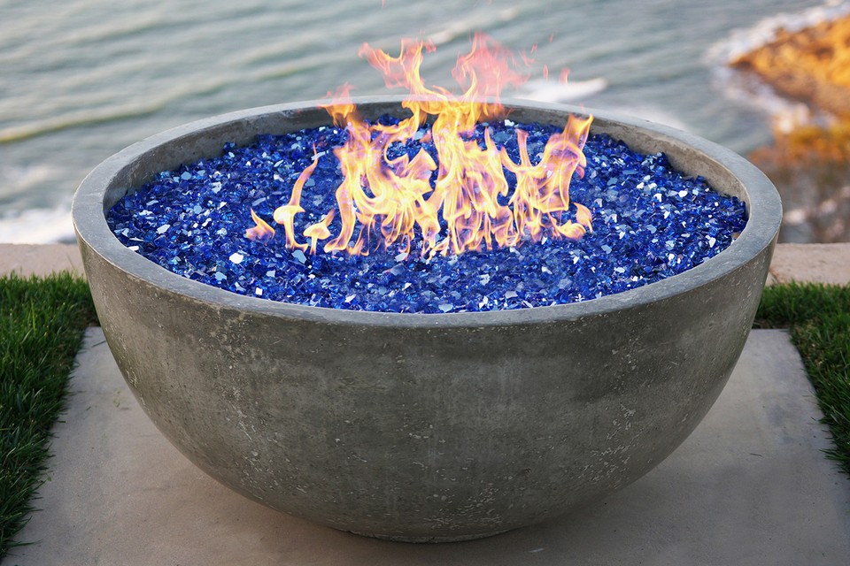 PREMIUM BLUE AQUA 1/2" Reflective - Fireplace, Fire Pit Fireglass Glass ...