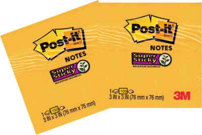 2 Pack Genuine 3M Post-It Brand Notes 3x3 inch 100 Sheet Pads Canary ...