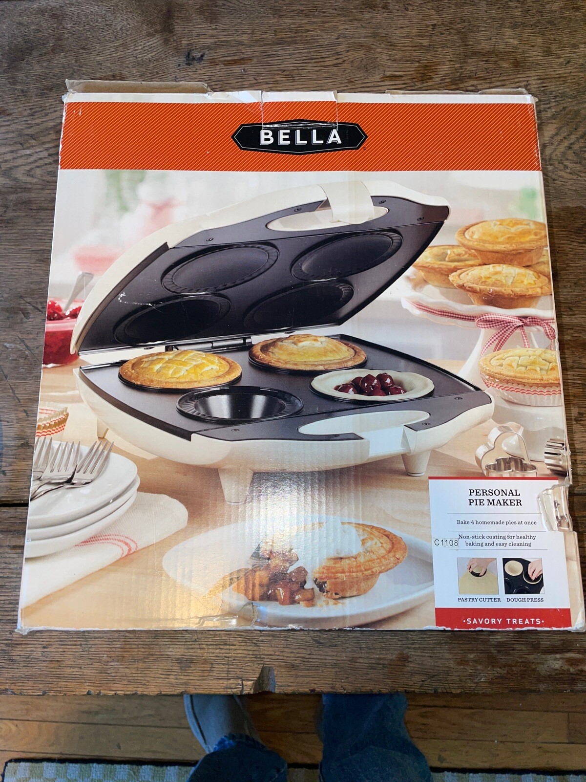 Bella Non-Stick Personal Pie Maker 4 Mini Baking Griddle New No Dough ...