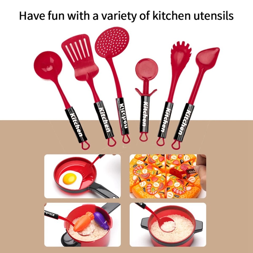 Kids Girl Play Kitchen Toy Childrens Cooking Utensils Pots Pans ...