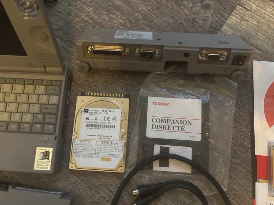Toshiba Libretto 110CT Vintage Mini Laptop with Dock & Accessories | eBay