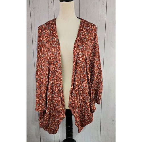 Torrid Women's Open Cardigan Sweater Front Kimono Sleeve Boho Rust ...