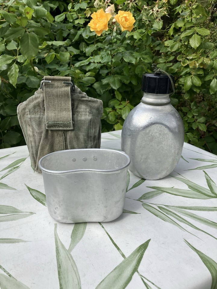 Rare British Army 44 Pattern Water Bottle Canteen, Cup, Pouch Set 2nd ...