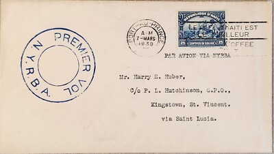 1930 Haiti NYRBA FFC Port Au Prince St. Vicent Santa Lucia Cover | eBay