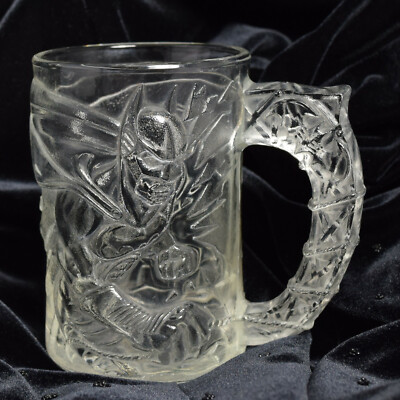 Vintage 1995 Batman Forever McDonalds Batman Glass Mug DC Comics 3D Cup ...