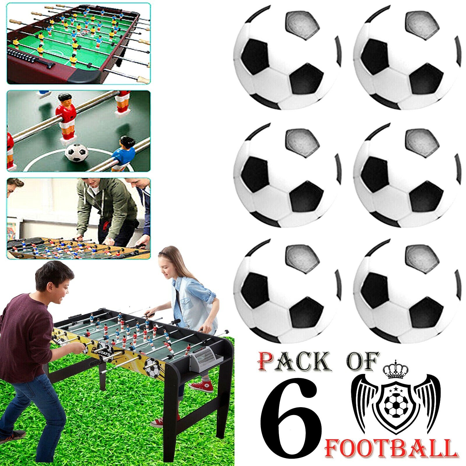 6pcs Soccer Table Mini Football Table Arcade Football Indoor Games 32mm ...