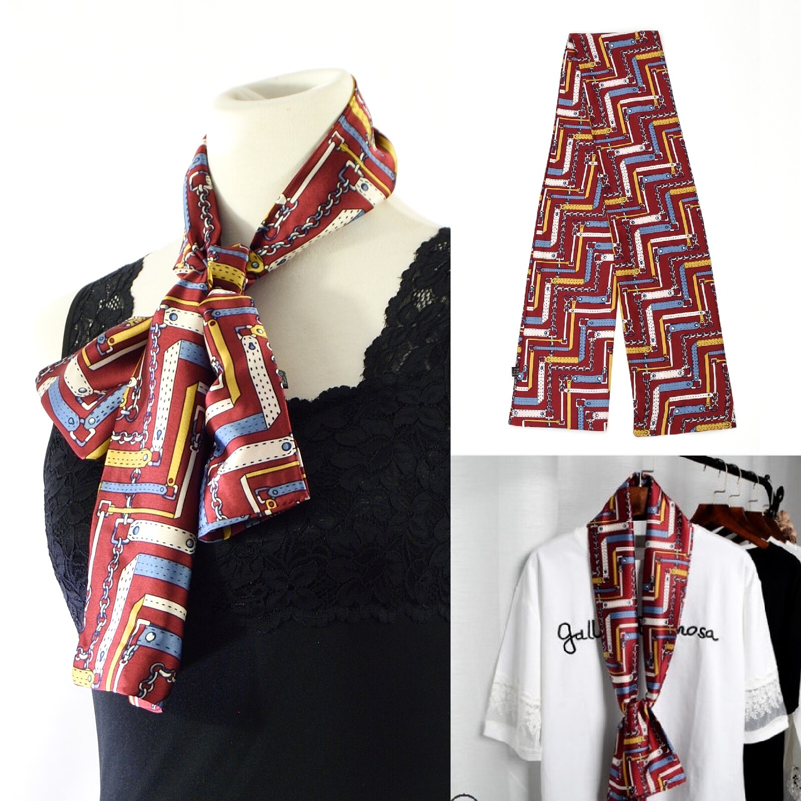 Fashion Satin Long Narrow Scarf | eBay