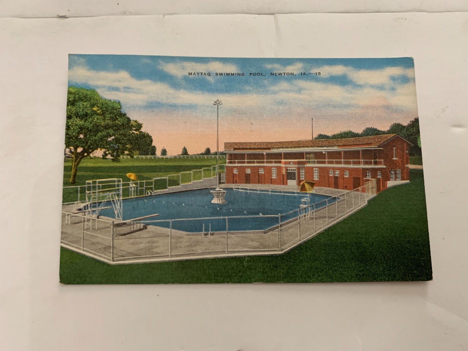1937 Maytag Swimming Pool Newton Iowa Linen Postcard | eBay