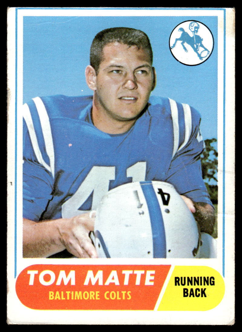 1968 Topps Tom Matte #178 Baltimore Colts Football Card | eBay