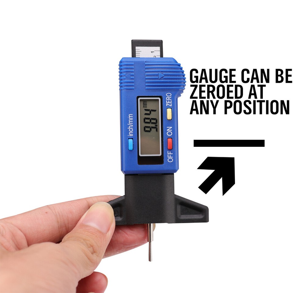 3 Color Portable Digital LCD Tire Thread Depth Gauge Motorcycle Auto ...
