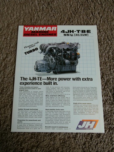 Yanmar Marine Diesel Engine 4JH-TE 4JH-TBE Dealer Sale Brochure ...
