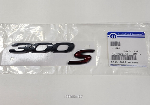 New 2015-2023 Chrysler 300 Black / Red S Deck Lid Letters / Emblem, OEM ...