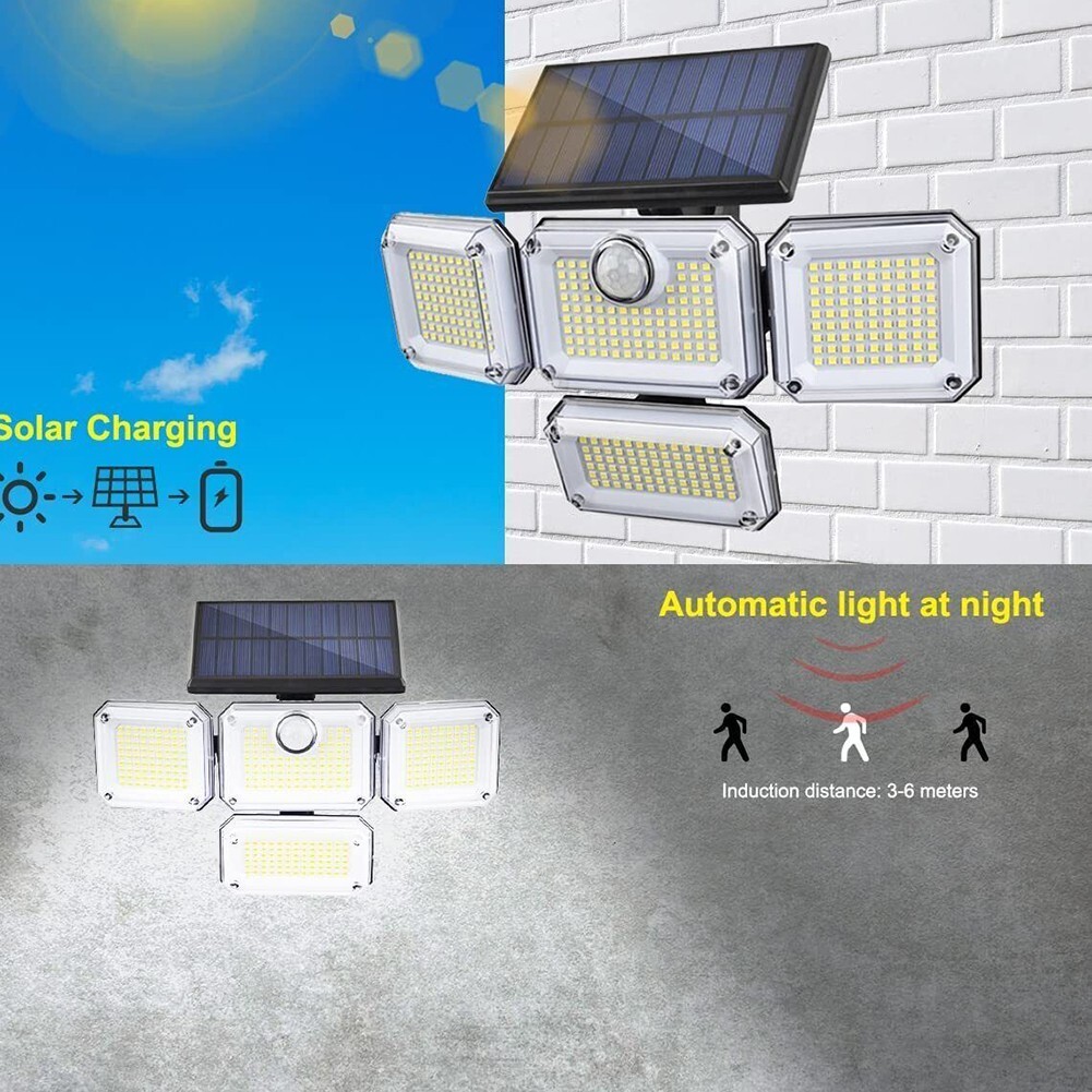 333 LED Solar Lights for Outdoor Use 2500LM Waterproof Motion Sensor ...