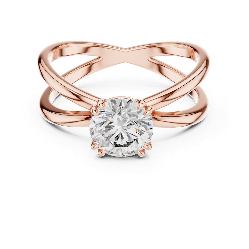 Bague de promesse ronde pour femmes certifiée 1,00 ct créée en diamant ...