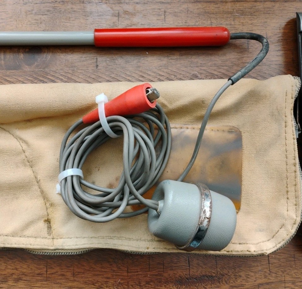 Vintage Portable Test Probe Field Wand Sensor in Heavy Duty Canvas Case ...