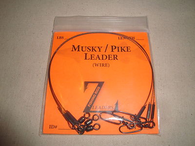(3-Pack) MUSKY / PIKE STRANDED WIRE LEADERS (CRANE SWIVEL) SELECT SIZE ...