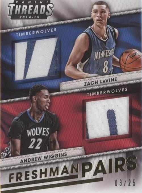2014-15 Panini Threads - Freshman Pairs Zach LaVine, Andrew Wiggins #8 ...