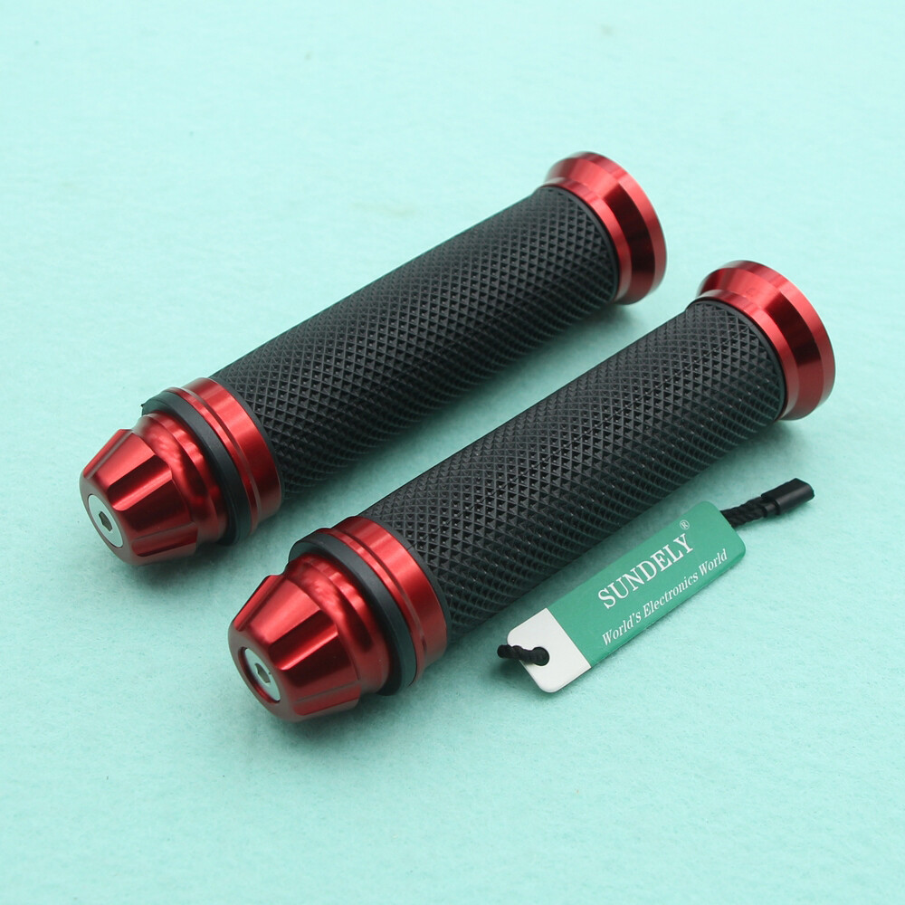 UNIVERSAL RED MOTORCYCLE MOTORBIKE HANDLEBAR HANDLE BAR GRIPS 22mm 7/8 ...
