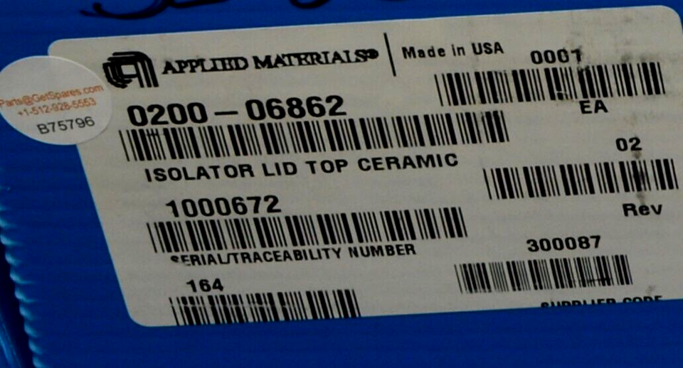 0200-06862 / ISOLATOR LID TOP CERAMIC PEALD 300MM / APPLIED MATERIALS ...