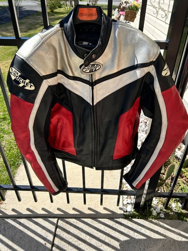 Vintage Joe Rocket Motorcycle Jacket w Liner Red Black White Silver ...