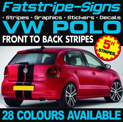 to fit VW POLO STRIPES GRAPHICS STICKERS DECALS V DUB GTI 1.4 1.6 GT ...