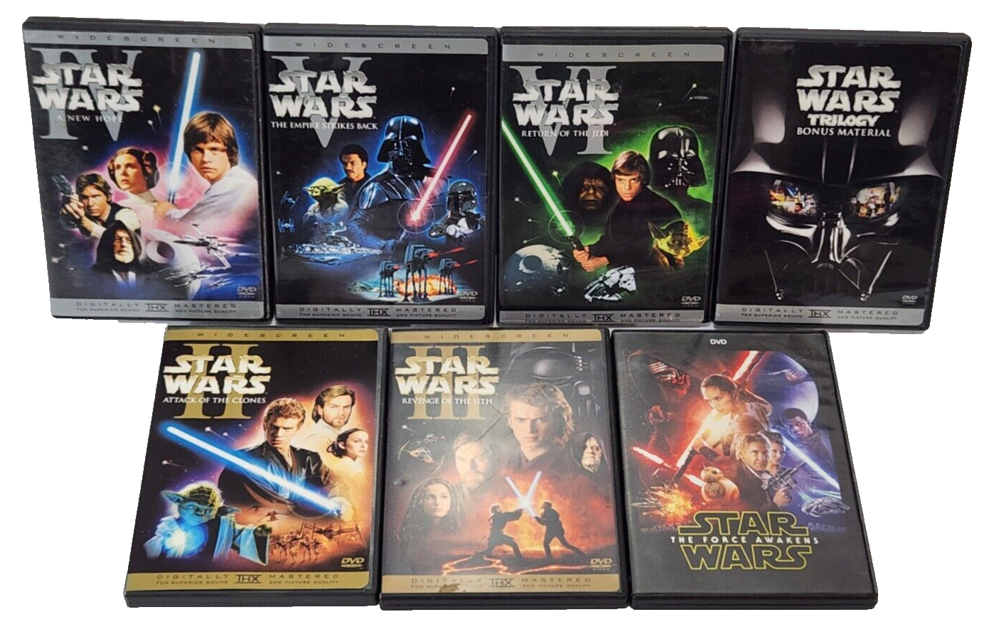 Lot of 6 Star Wars Movies DVD Episodes II III IV V VI + Force Awakens ...