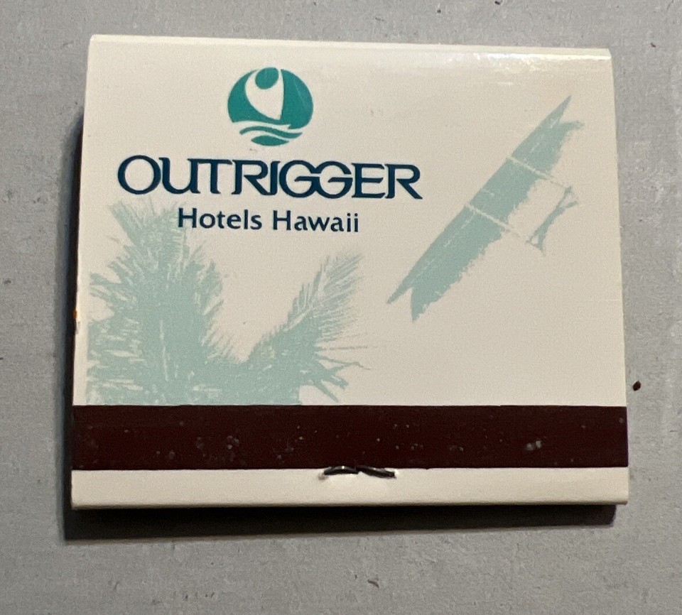 Vintage Matchbook Cover Outrigger Hotels Hawaii Cali. Texas restaurants ...