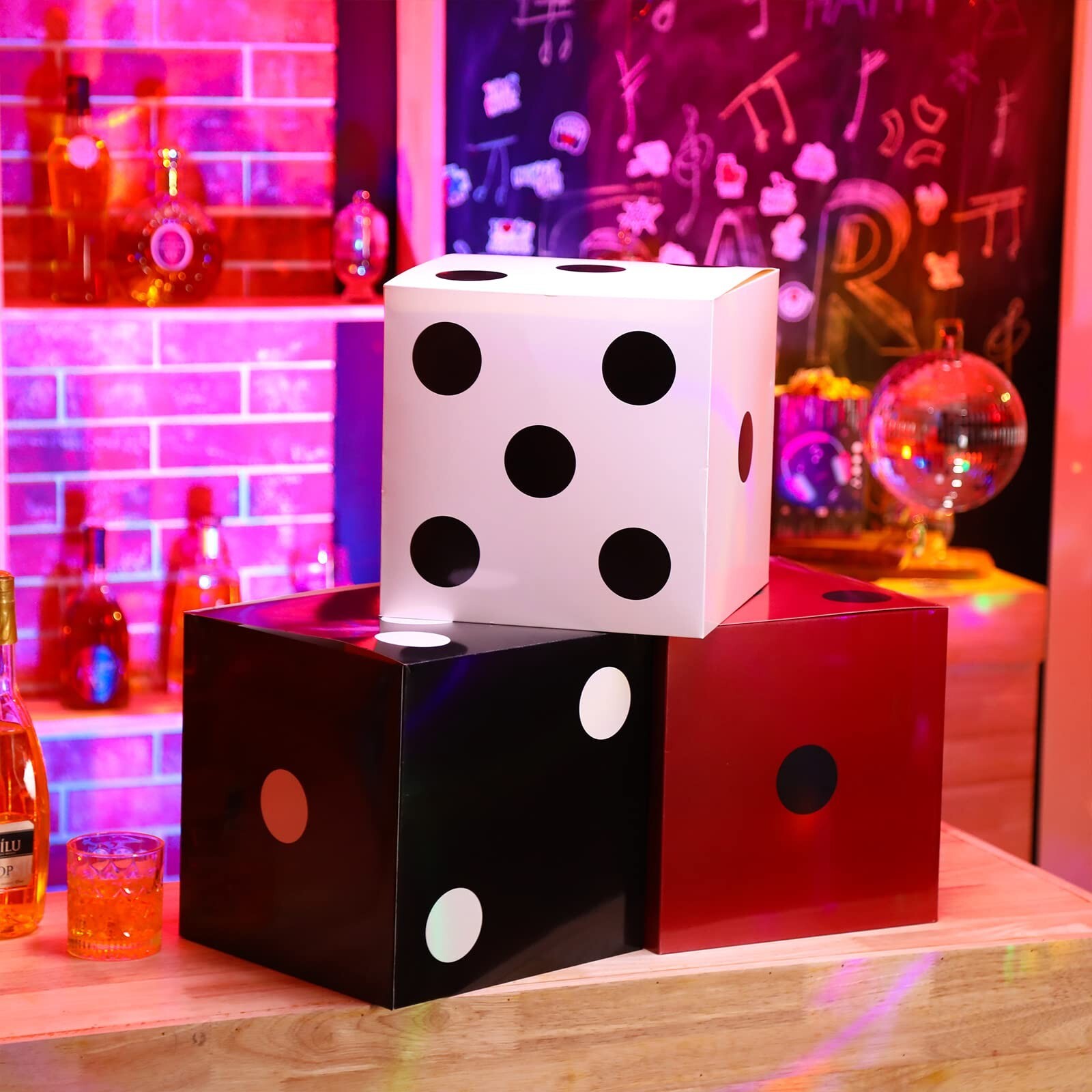 Tinlade 6 Pcs Large Casino Dice Boxes 11 in Casino Theme Party Decoration Veg... | eBay