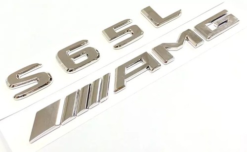 CHROME S65L + AMG REPLACEMENT FOR MERCEDES S65 REAR TRUNK EMBLEM BADGE ...