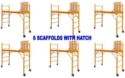 6 Complete Sets of 6 Foot Rolling Scaffolding 1000-LB Capacity w/hatch ...