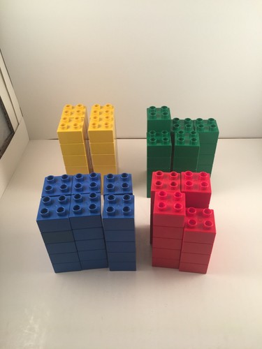 Duplo Lego Bricks/Blocks 2x2x1 Yellow, Blue, Green, Red (99 Total ...