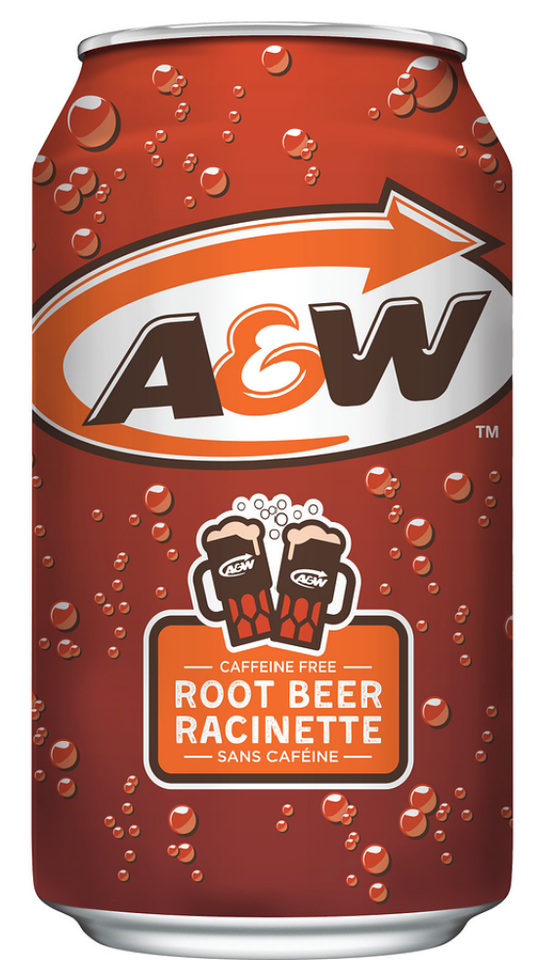 A&W Root Beer 12x355.0 mL Caffeine Free CANADIAN Root Beer Soft Drink ...