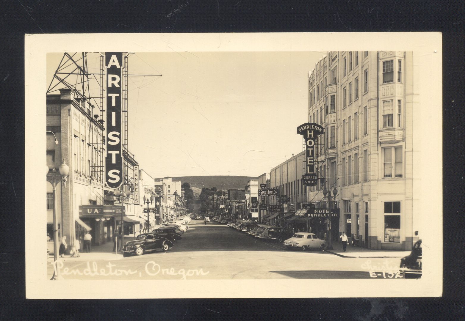 RPPC PENDLETON OREGON DOWNTOWN STREET SCENE OLD CARS REAL PHOTO ...