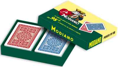 Modiano 98 Poker 2 Playing Cards Decks Box Set Limited Edition Red Blue ...