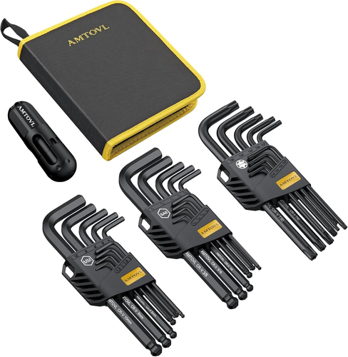 27PCS Allen Key Set - Metric & SAE Wrench Set, Extra Long Ball & Star ...