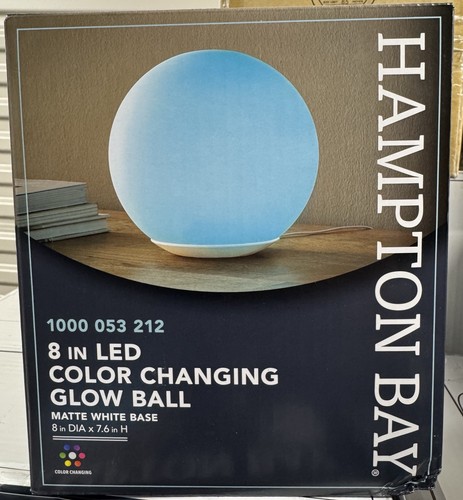 Hampton Bay 8 in. Color Changing LED Glow Ball Lamp 850017836051| eBay