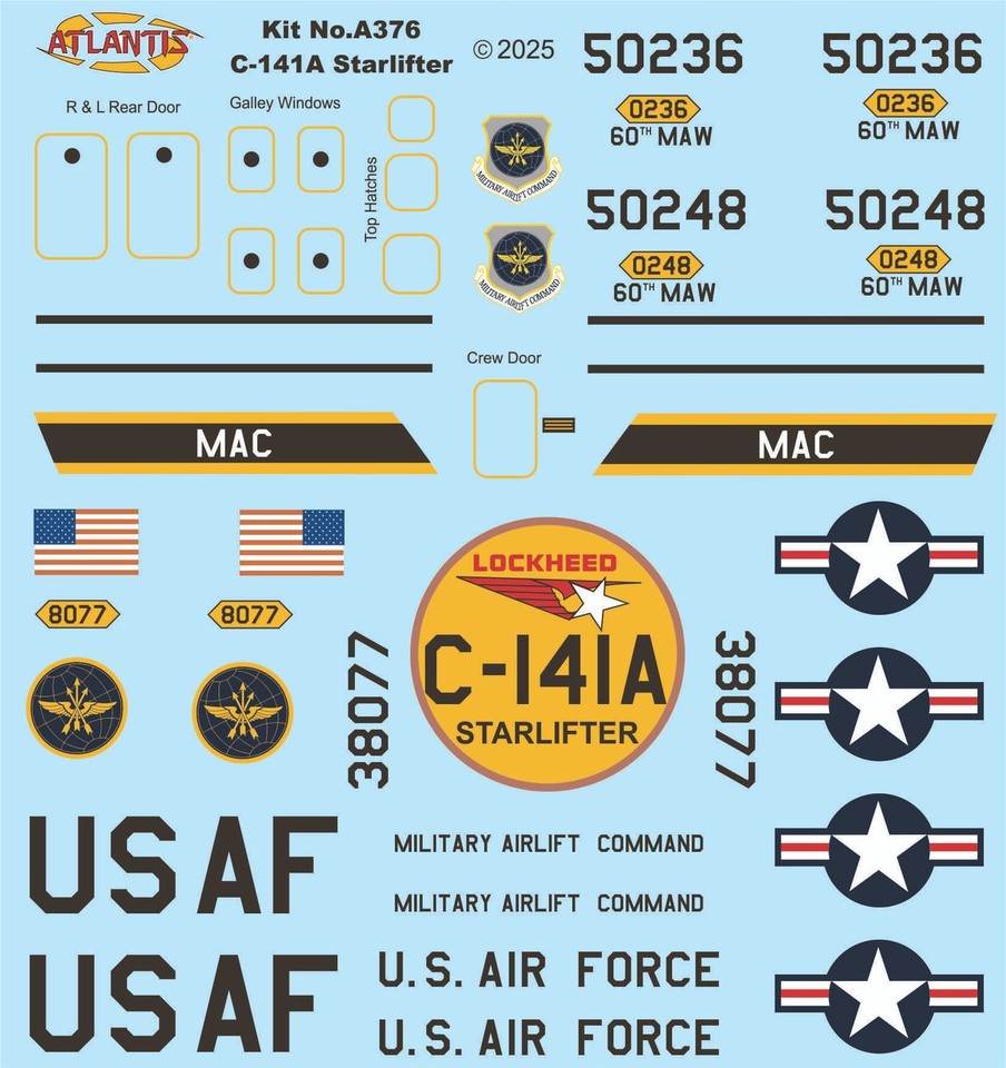 Atlantis A376 Lockheed C-141A Starlifter Scale Plastic Model Kit | eBay
