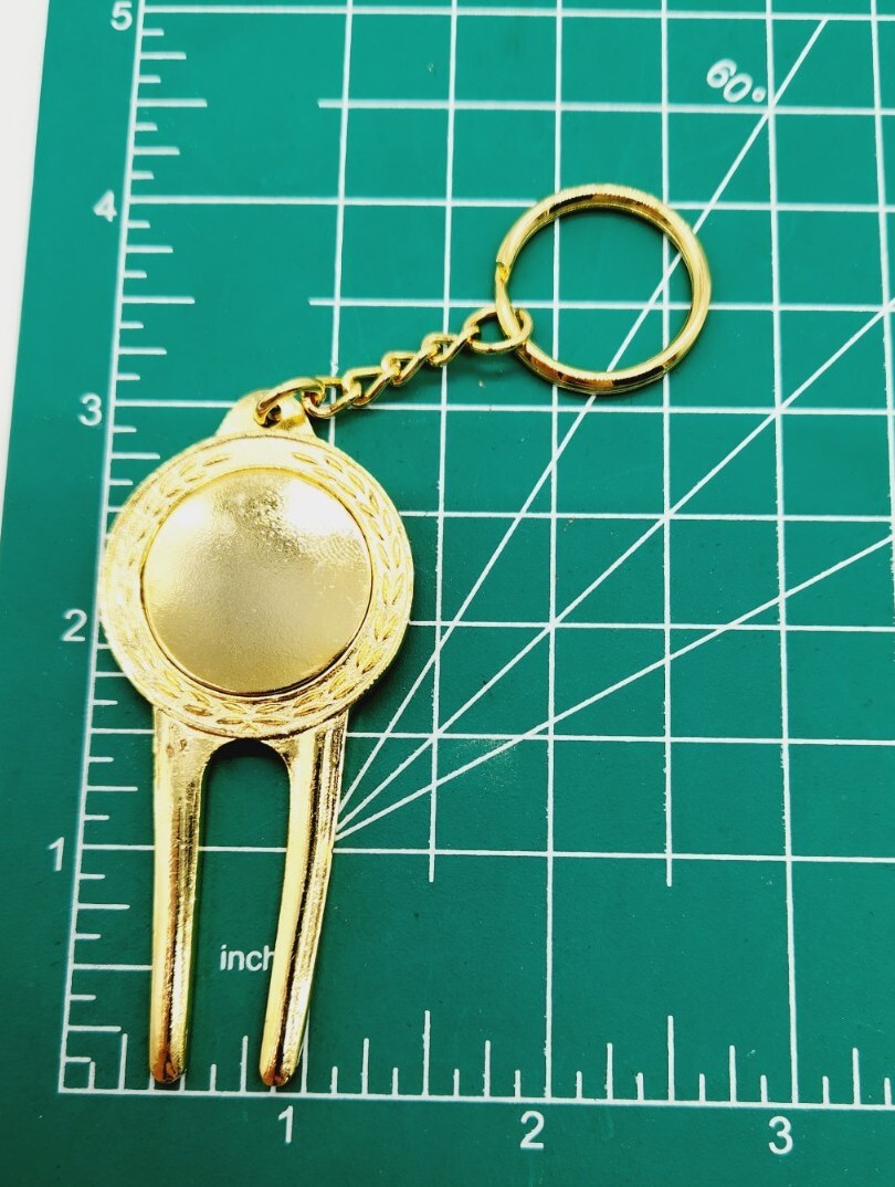 Golf sport Key Chain ring Gold Tone Ball divot tool | eBay