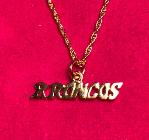 DENVER BRONCOS SPORTS TEAM 14KT GOLD PLATED CHARM WITH 24 INCH ROPE ...