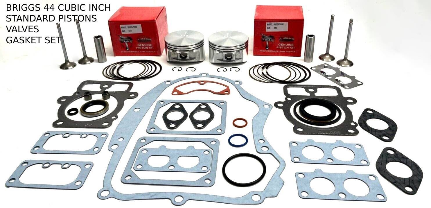 PISTON KITS VALVES GASKETS REBUILD FITS BRIGGS V TWIN INTEK 44 CUBIC ...